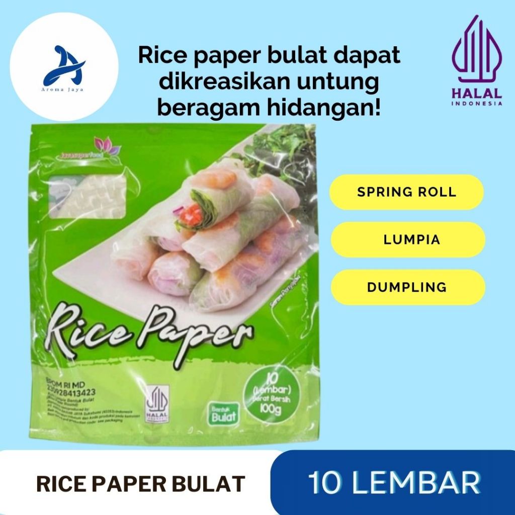Jual Rice Paper Bulat 100 gr / 200gr (10 / 20 lembar) / rice paper ...