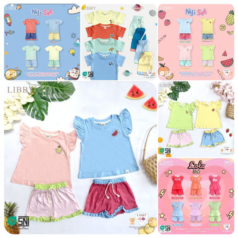 Jual Libby Niji Set & Lola Set | Setelan Oblong Pendek Celana Pendek ...