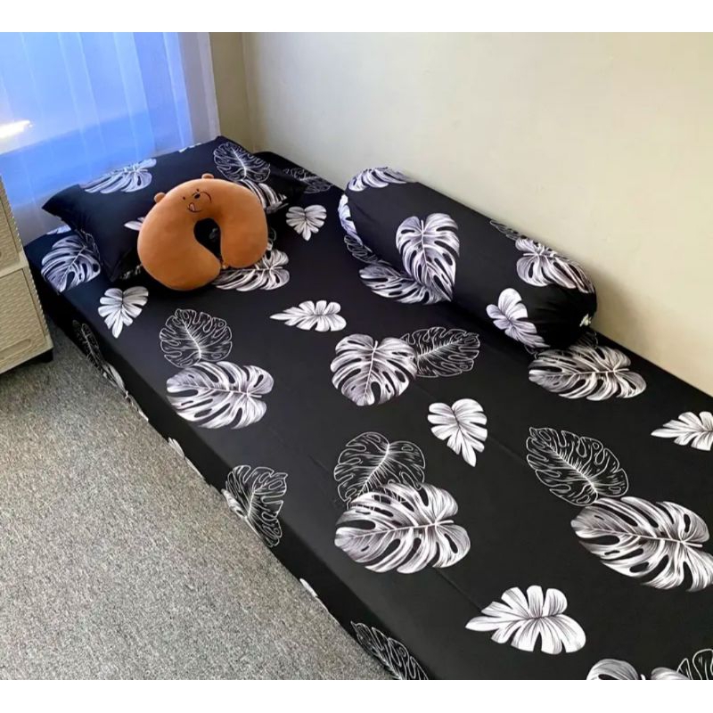 Jual SPREI MOTIF BLACK PALM | SPREI MOTIF BUNGA AESTHETIC | SPREI ...