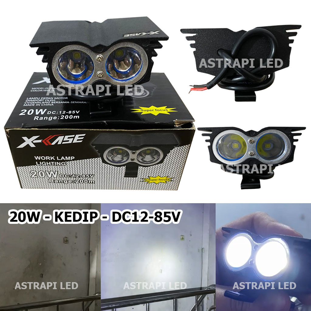 Jual Lampu Sorot Led Variasi Tambahan Stang 2 Mata Bisa Flash Kedip Merk Xcase 20watt | Shopee ...