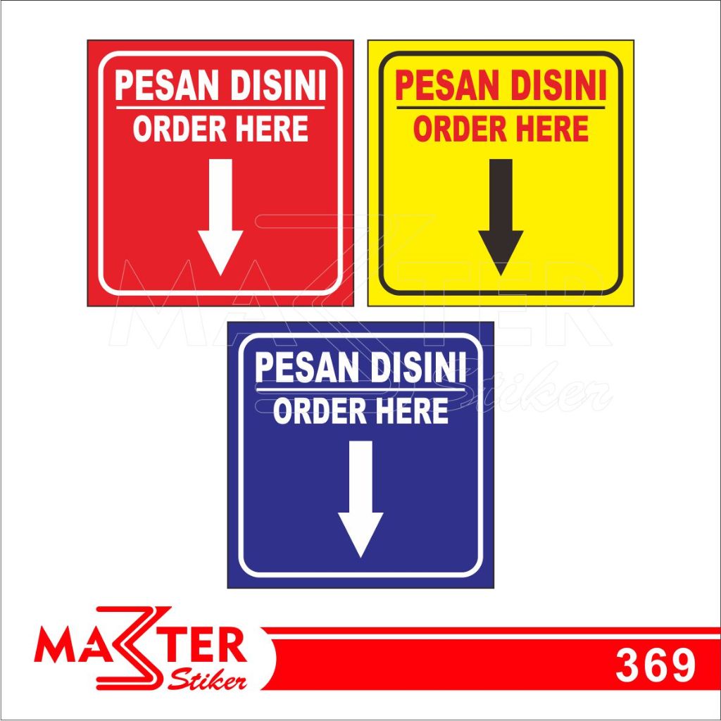 Jual 369 - Stiker Pesan di Sini, Order Here, Sticker Vinyl, Premium ...