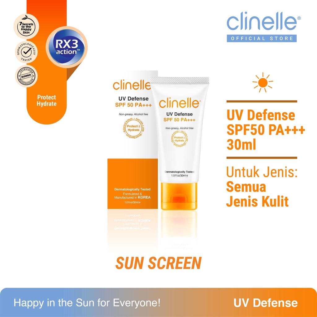 Jual CLINELLE SUNSCREEN UV Defense SPF50 PA+++ 30ml Tabir Surya Sunblok ...