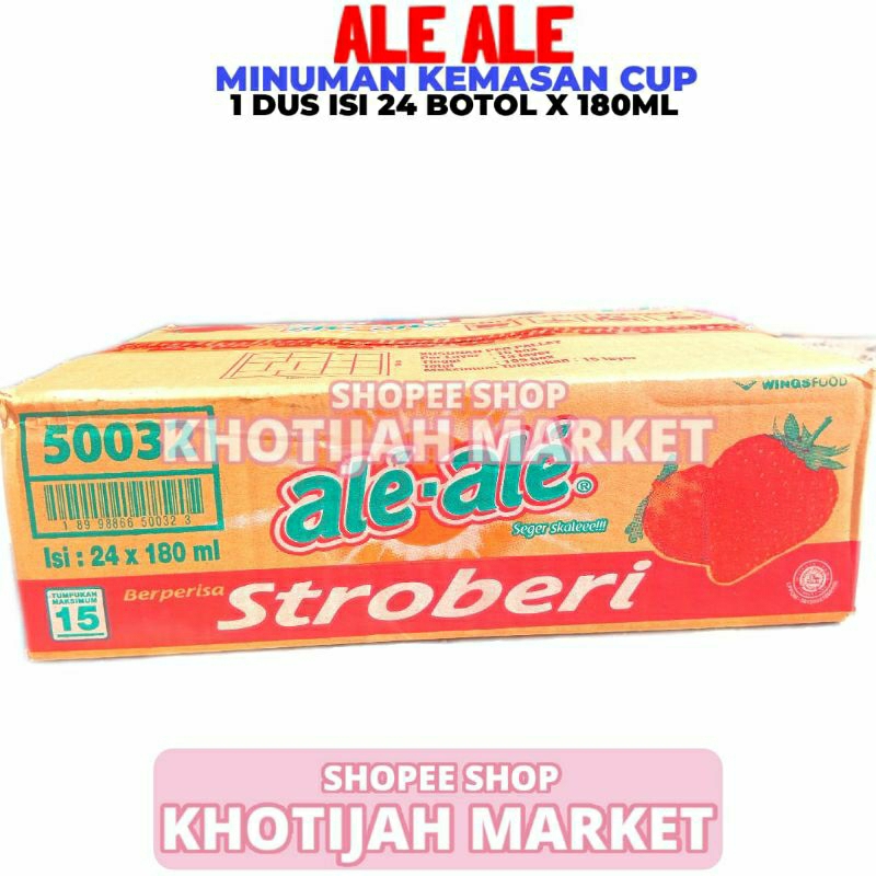 Jual Ale Ale Rasa Stroberi 1 Dus Isi 24 Cup 180ML | Shopee Indonesia