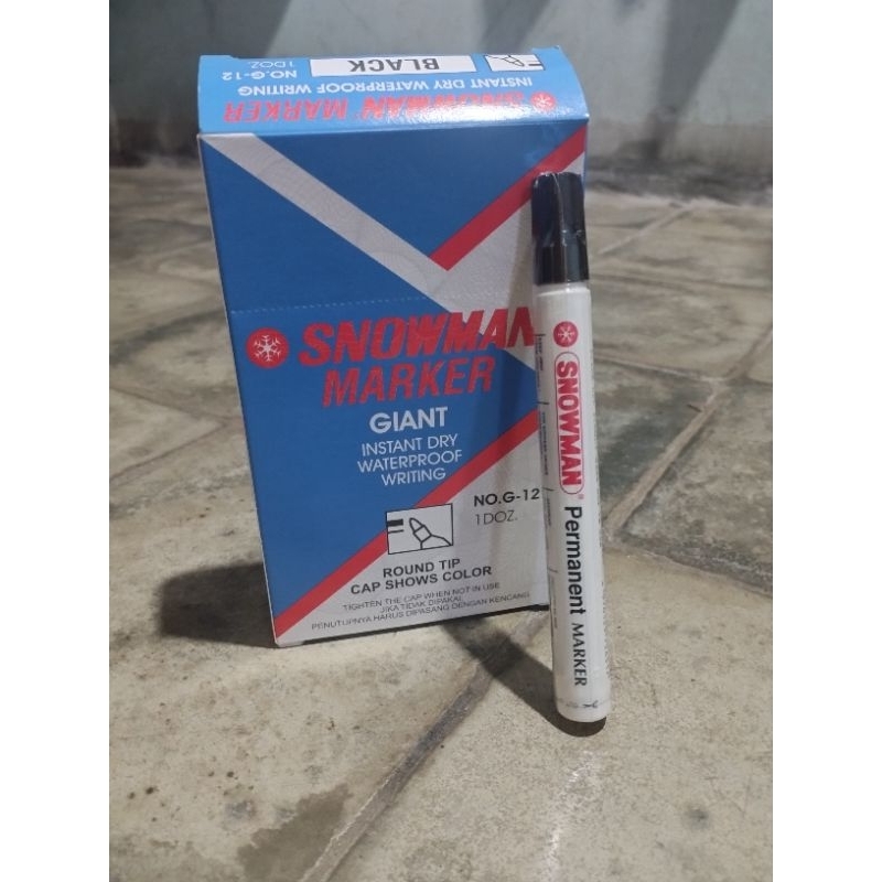 Jual SPIDOL SNOWMAN PERMANEN HITAM BESAR TIDAK BISA DIHAPUS ORIGINAL 1 ...