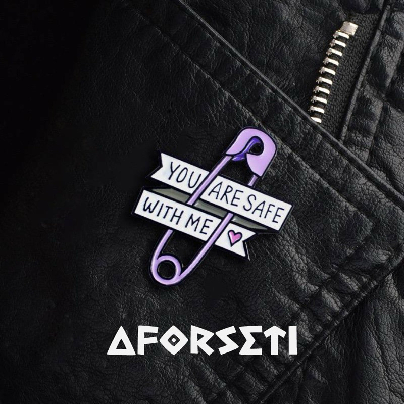 Jual PIN ENAMEL “SAFE WITH ME” BROS PIN / BROOCH / PIN COUPLE / PIN ...