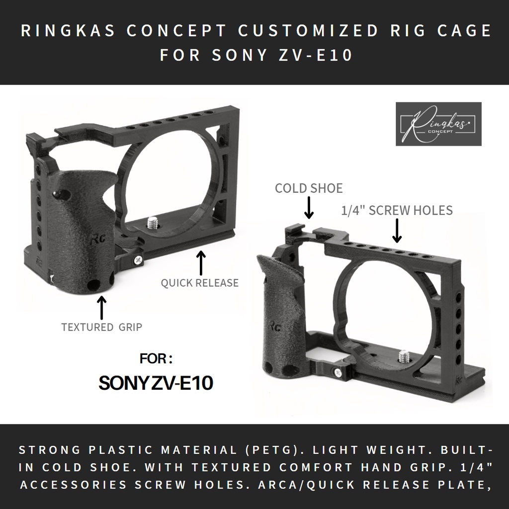 Jual RINGKAS CONCEPT Sony ZV-E10 Customized Rig Cage Case ZV E10 Camera ...