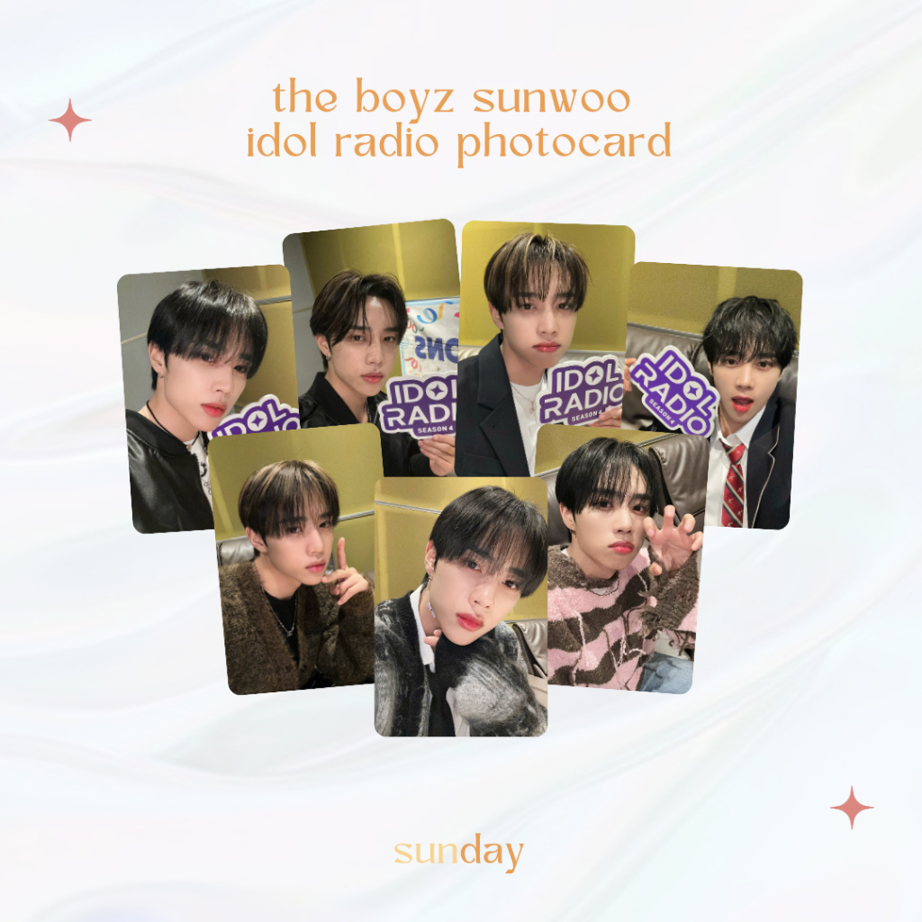 Jual SUNDAY - Photocard Kpop Sunwoo The Boyz Idol Radio Selca Set isi 4pcs | Shopee Indonesia