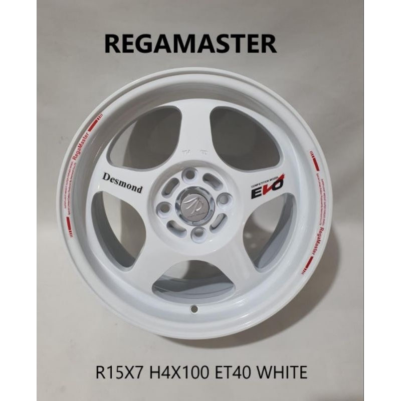 Jual velg regamaster ring 15 lebar 7 et 40 pcd 4x100 white | Shopee ...