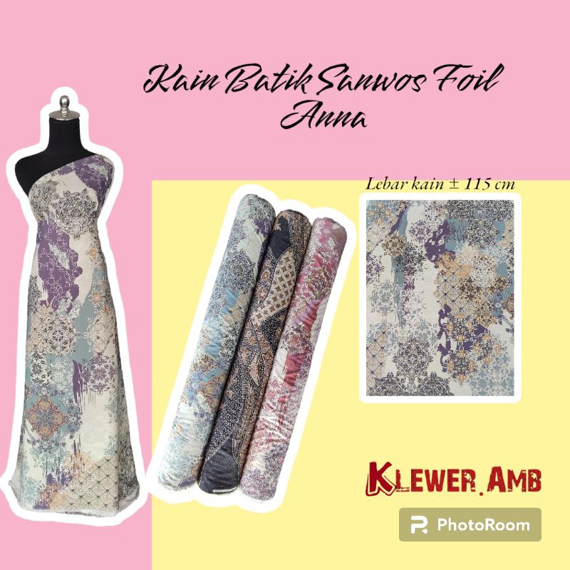 Jual Bahan kain batik sanwos foil anna batik sanwos senwos halus lembut ...