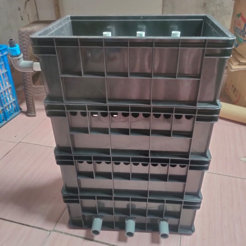 Jual TRICKLE BOX FILTER MINI 4 SUSUN HITAM FILTER KOLAM IKAN KOI ...