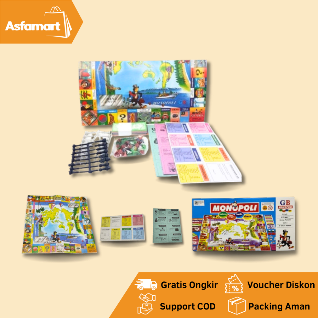 Jual Mainan Anak Monopoli (GB) SNI Permainan Monopoli GB 5in1 (Monopoli ...