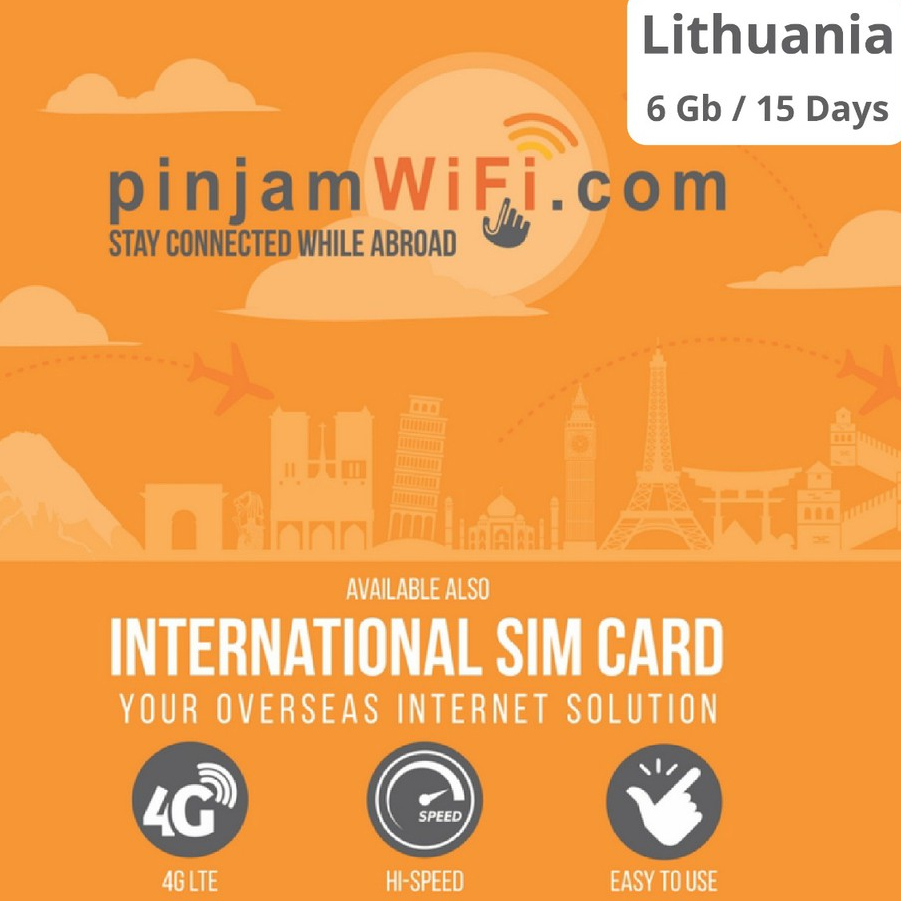 Jual Sim Card Lithuania Unlimited FUP 6 GB for 15 Days | Simcard ...