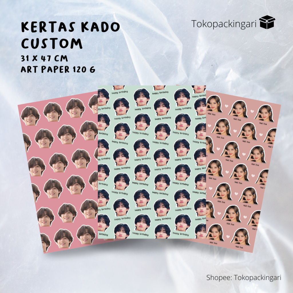 Jual Kertas Kado Custom Wajah | Kertas Kado Muka Ayang | Kertas Kado ...