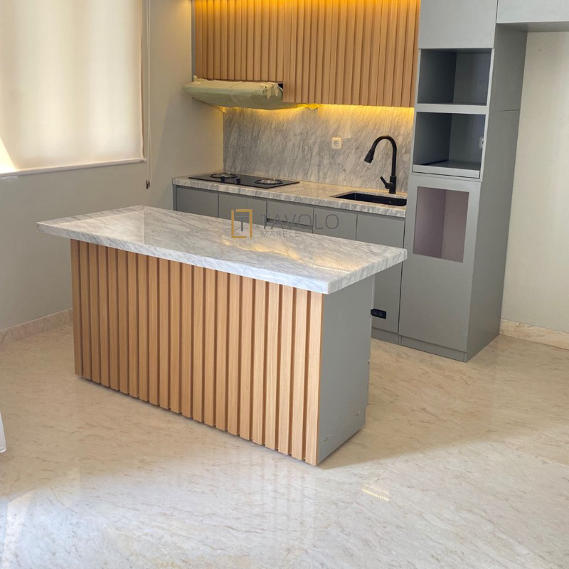 Jual meja dapur kitchen island marmer import statuario| marmer import ...