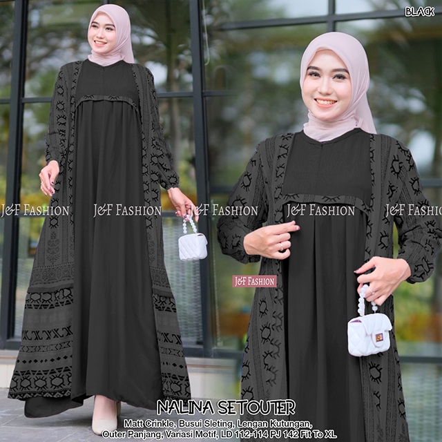Jual Gamis Outer Dress Wanita Crop Top 2in1 Free Outer One Set Gamis ...