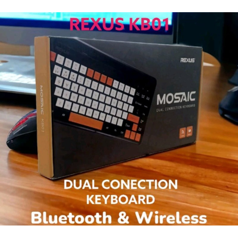 Jual Keyboard REXUS KB01 Mosaic dual Conection Bluetooth& wireless ...