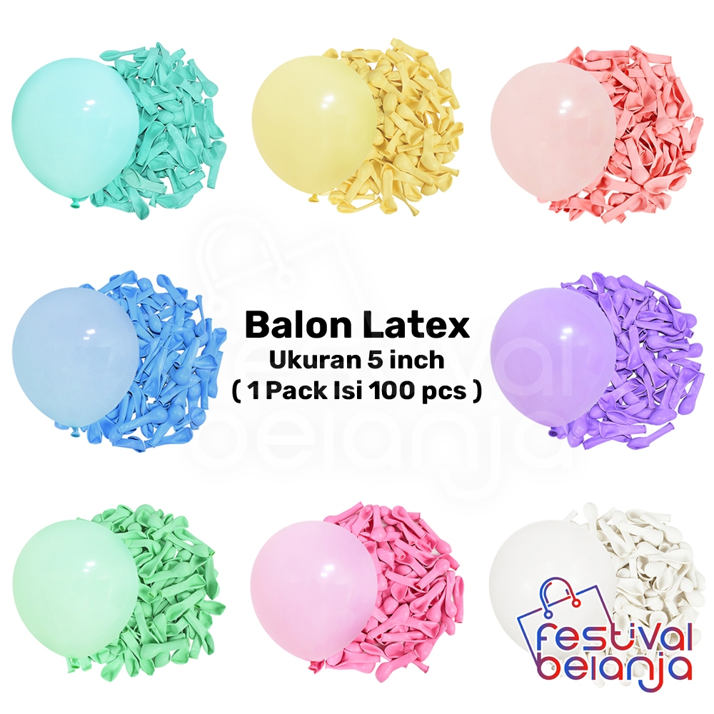 Jual Balon pastel 5 inch per pack isi 100pcs / Balon latex pastel ...