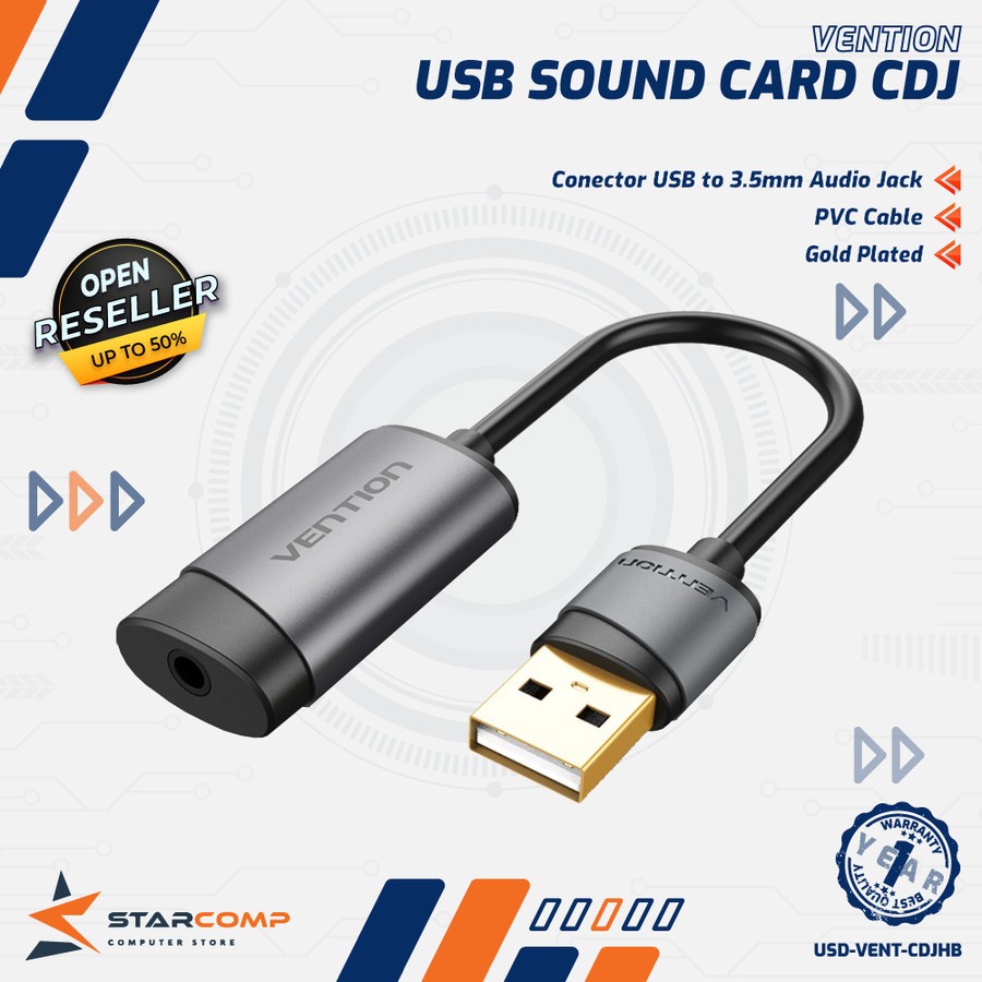 Jual VENTION CDJ USB SoundCard External Adapter Cable Mac Linux Windows ...