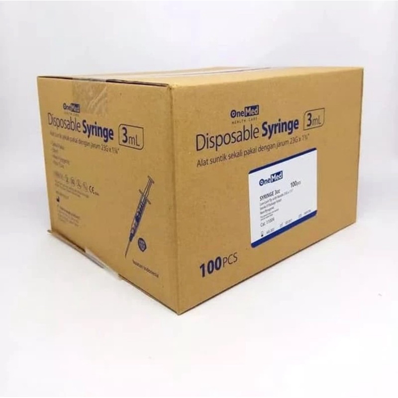 Jual Disposable Syringe Spoit Onemed 3cc (1 Box = 100 Pcs) | Shopee ...