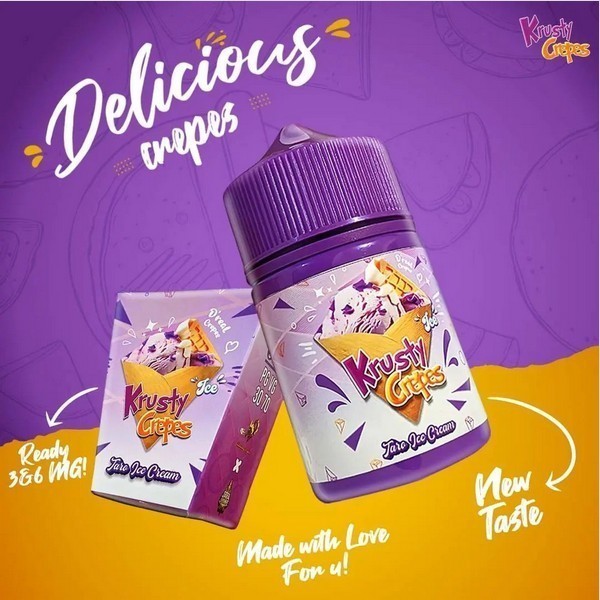 Jual KRUSTY CREPES V6 TARO ICE CREAM FREEBASE 60ML 100% AUTHENTIC ...