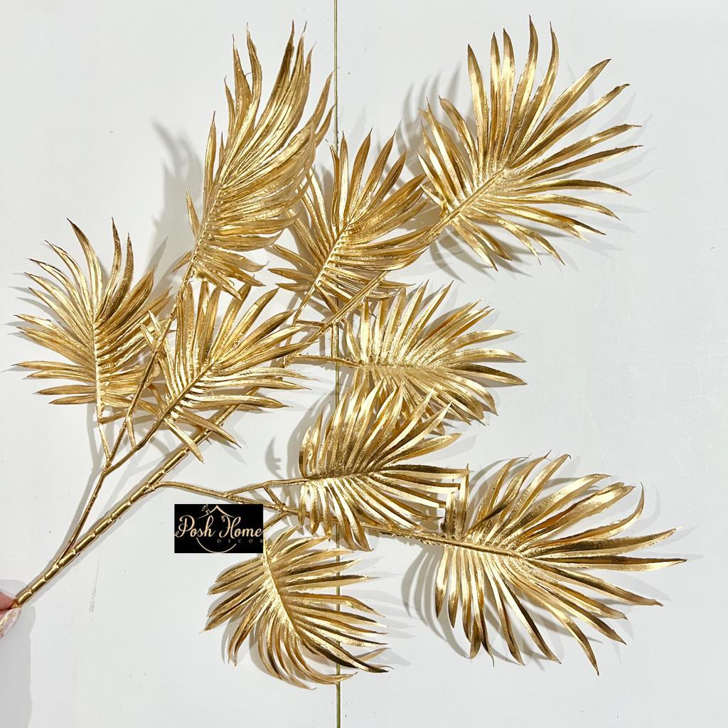 Jual Golden Artifiicial Flower Palma / Dekorasi Daun Palem Gold ...