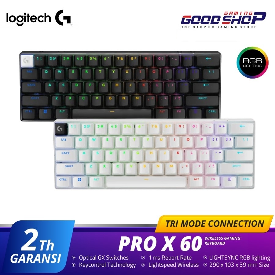 Jual Logitech G PRO X 60 LIGHTSPEED Keyboard Wireless Tactile with ...