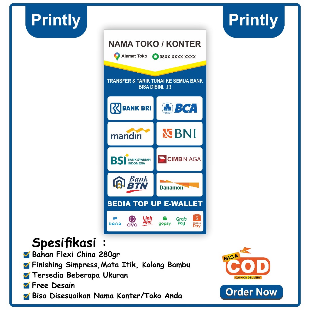 Jual SPANDUK BANNER AGEN BRILINK SPANDUK TRANSFER BANK BANNER TOKO ...