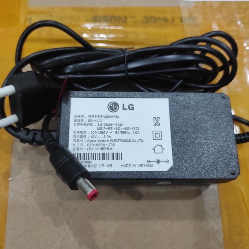 Jual Adaptor 3a 12v LG Besar Korea Original | Shopee Indonesia
