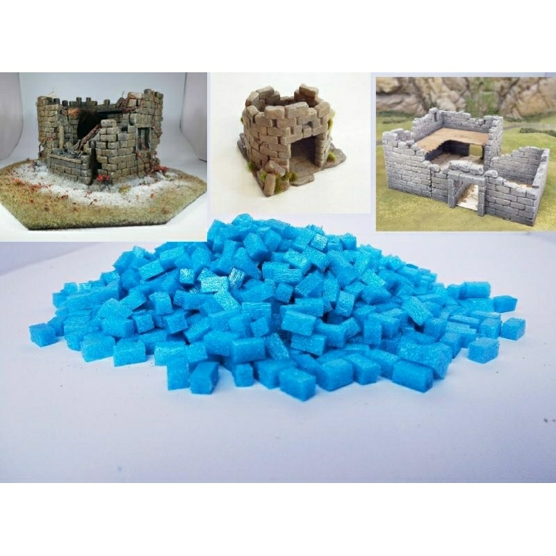 Jual miniatur brick foam tembok dinding ukuran 4 x 4 x 7 mm diorama ...