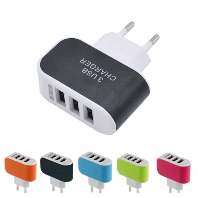 Jual Kepala Charger 3 USB / Adaptor Batok 3 OUTPUT / COLOKAN CHARGER ...