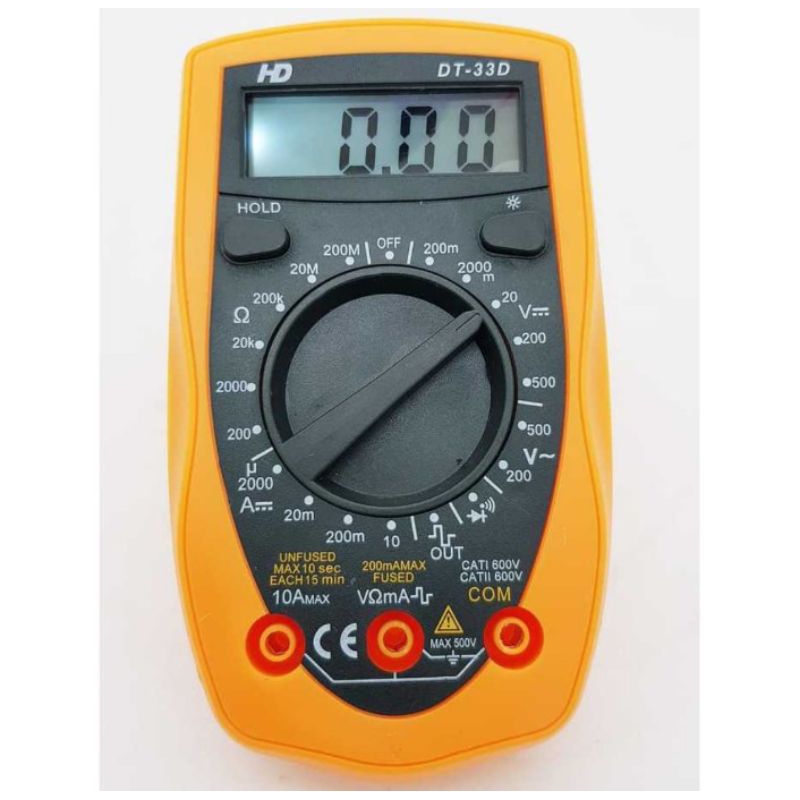 Jual Digital Multitester Merk HD model DT-33D ( Palm Size ) + Buzzer ...
