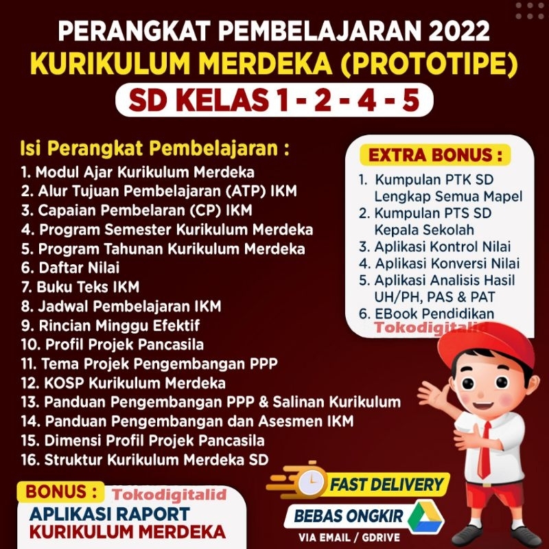 Jual PERANGKAT AJAR KURIKULUM MERDEKA (PROTOTIPE) UNTUK SD KELAS 1, 2 4 DAN 5 | Shopee Indonesia