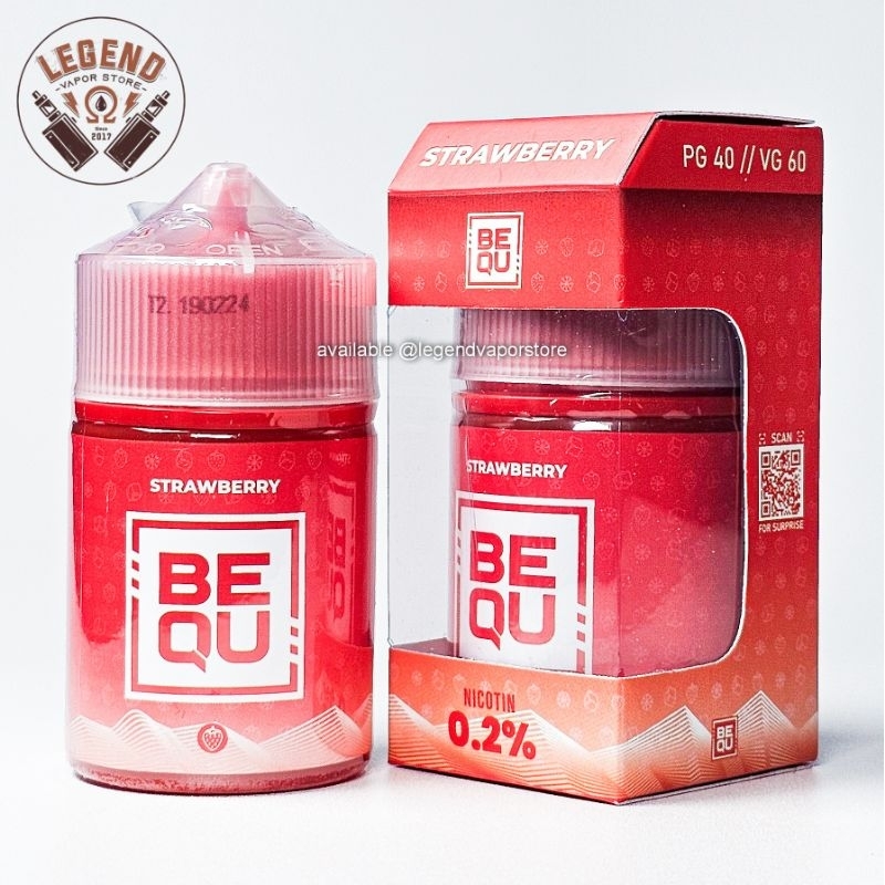 Jual FREEBASE - LIQUID BEQU Strawberry 60ML 3MG AUTHENTIC | Shopee ...