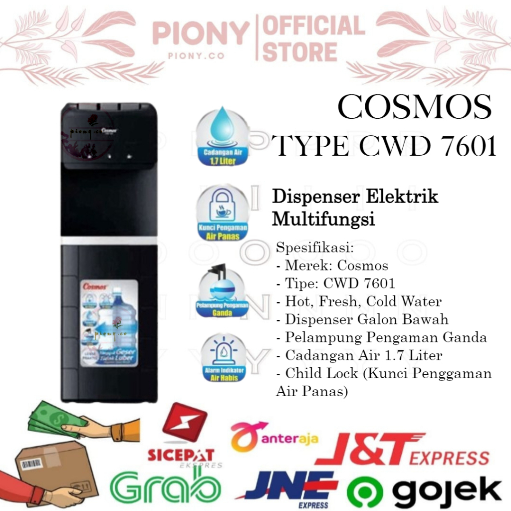 Jual DISPENSER ELEKTRIK GALON BAWAH COSMOS CWD 7601 / DISPENSER ...