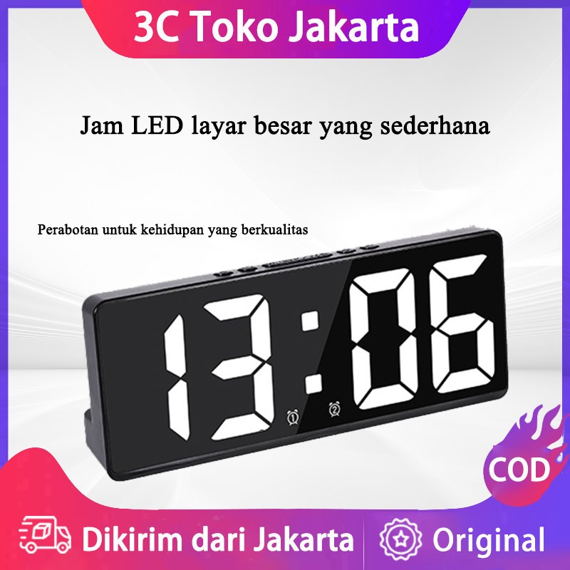 Jual Jam Digital Alarm Design Simple Dan Elegant LED Warna Rainbow ...