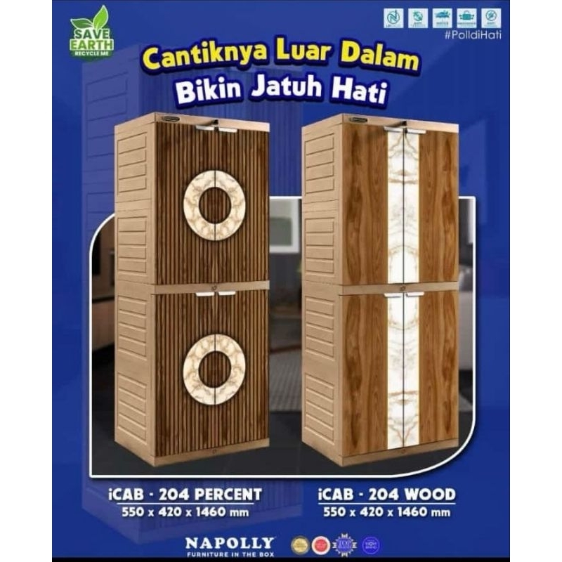 Jual LEMARI PLASTIK SERBAGUNA NAPOLLY iCAB - 204 PTRON | Shopee Indonesia