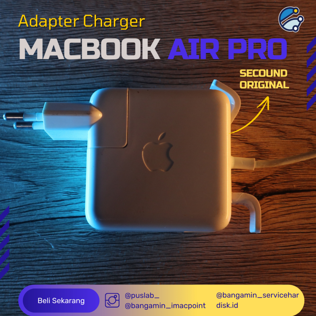 Jual Apple Magsafe Secound Original Adeptor Charger 85 Watt MacBook Air ...