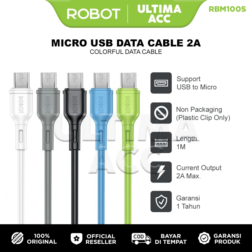Jual ROBOT Kabel Data Micro USB RBM100S Kabel Data Android Charger ... Jual ROBOT Kabel Data Micro USB RBM100S Kabel Data Android Charger ...