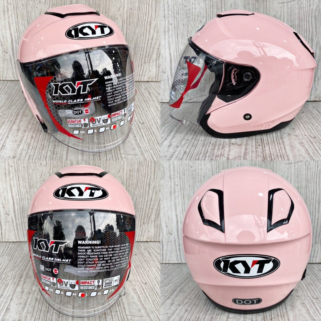 Jual HELM KYT KYOTO SOLID LIGHT PEACH / KYOTO PINK KYT HALF FACE ...