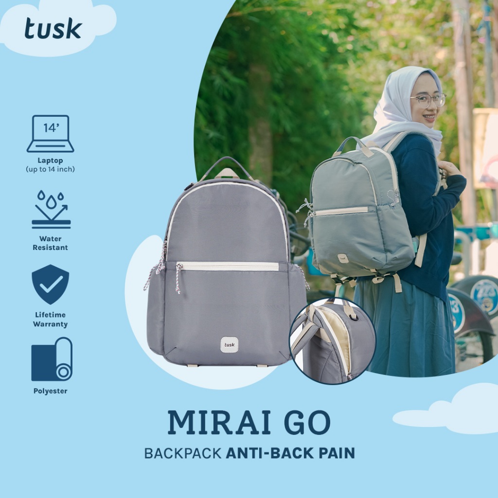 Jual Tusk Tas Ransel Mirai GO Tas Laptop Gendong Backpack Study Tour Pria Wanita | Shopee Indonesia