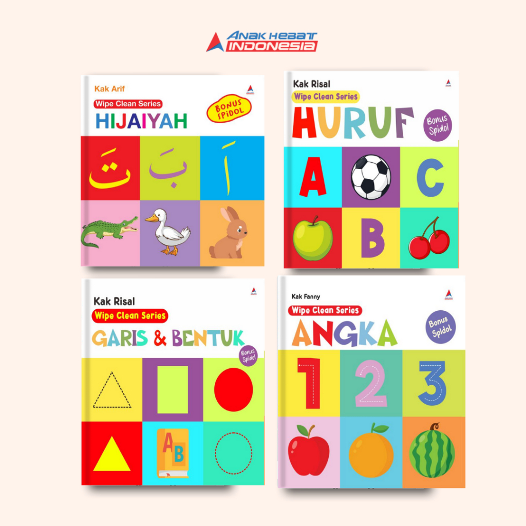 Jual Buku Wipe Clean Series Hijaiyah, Garis & Bentuk, Angka, Huruf ...
