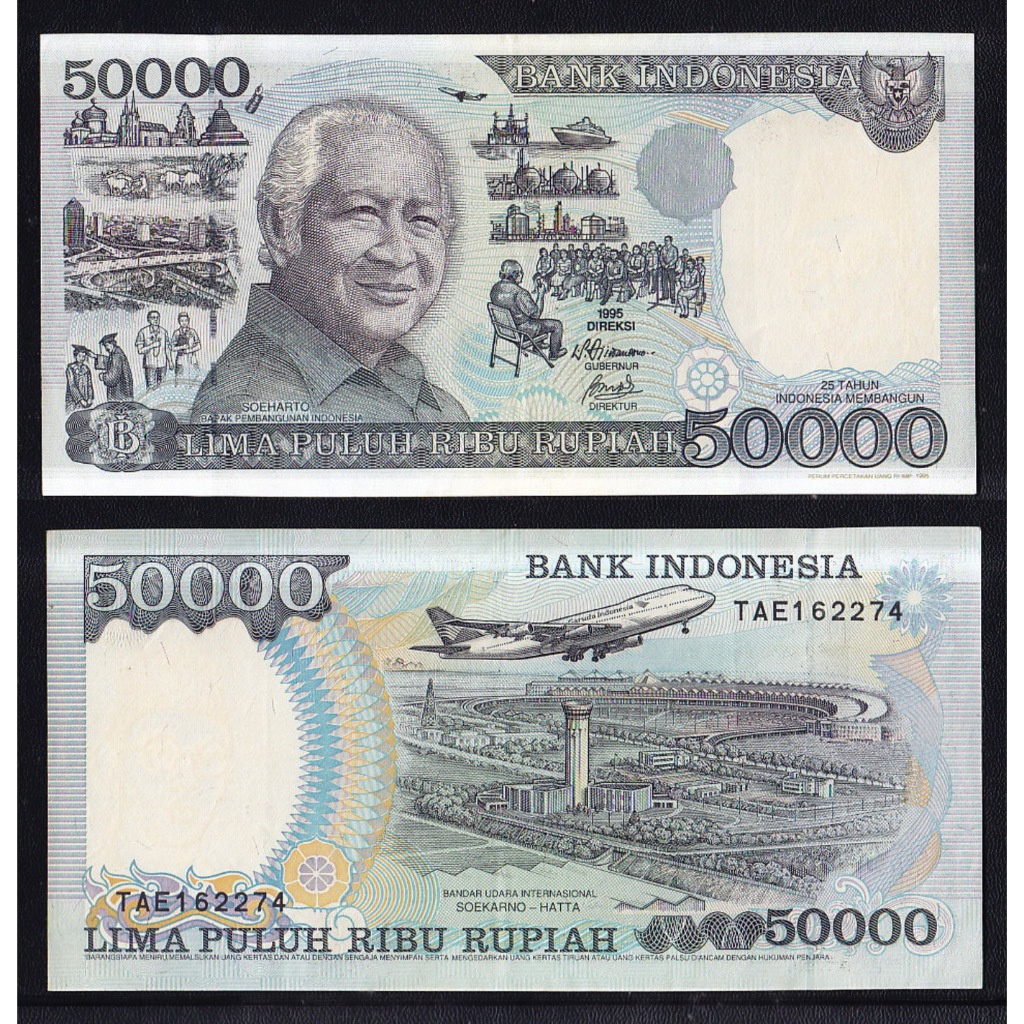 Jual Uang kuno 50000 rupiah tahun 1995 Suharto | Shopee Indonesia
