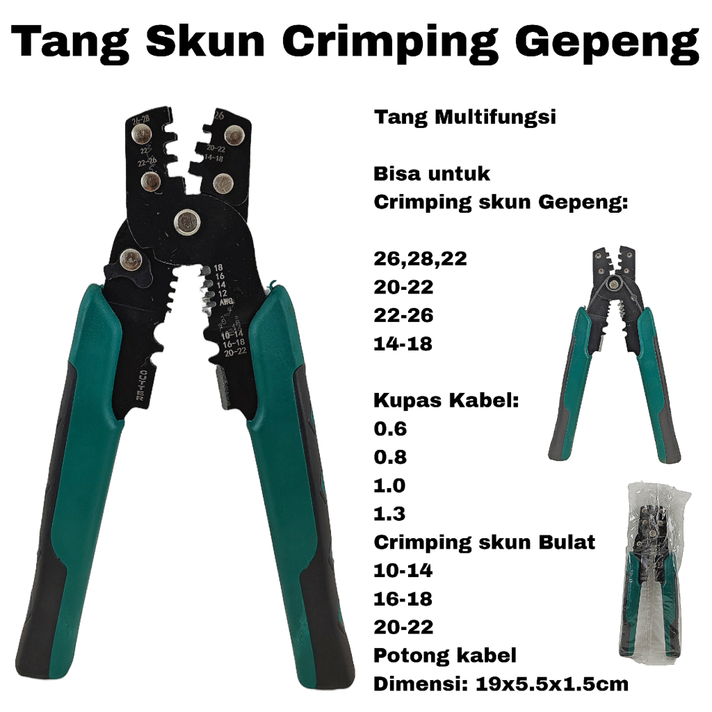 Jual Tang Skun Crimping Gepeng 200mm Tang Krimping Bulat Kupas Potong ...