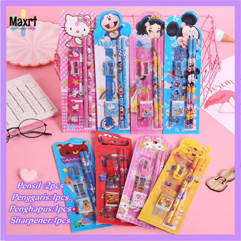 Jual Set Alat Tulis 5 in 1 Cocok Untuk Tempat Pensil Penggaris ...