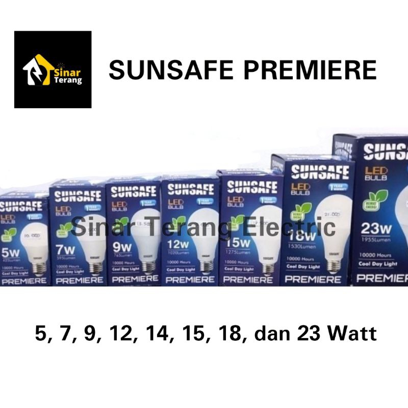 Jual Lampu LED SUNSAFE Premiere 3 5 7 9 12 15 18 23 Watt Putih | Shopee Indonesia