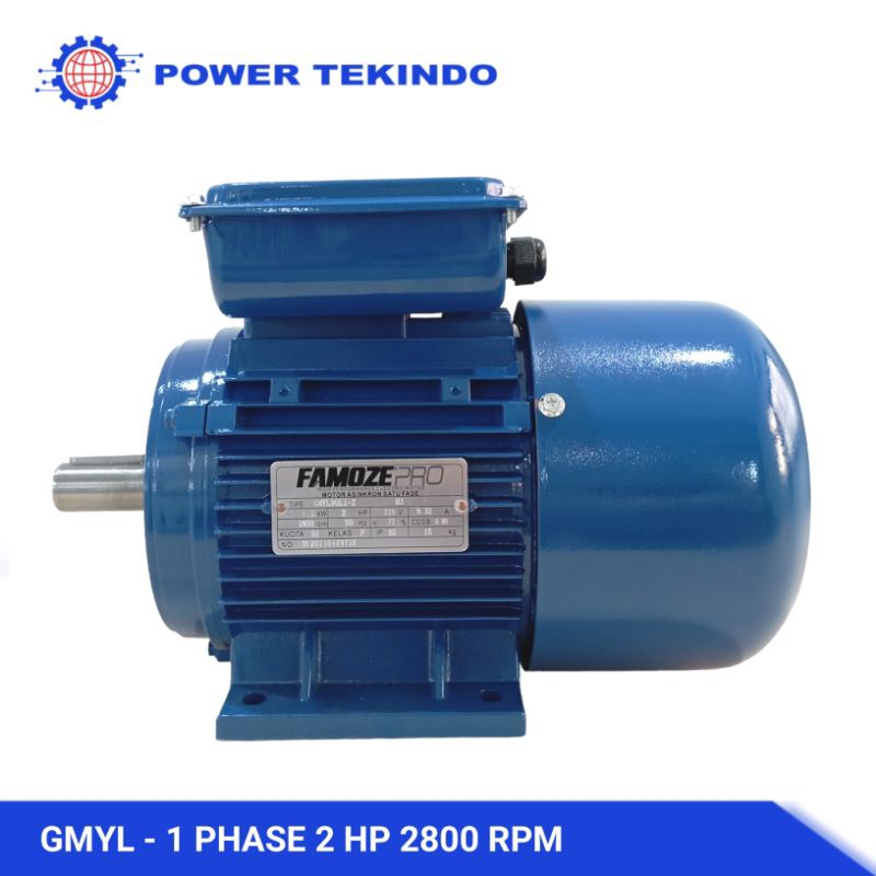 Jual Famoze Pro Dinamo 2 HP 2800 RPM 1 Phase 1.5 KW Electric Motor GMYL 2 PK Dinamo Penggerak ...