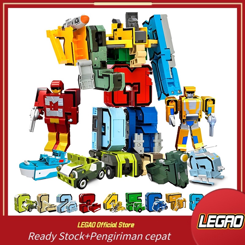 Jual Mainan Anak Robot Transformer Robot Angka Number 15in1 number ...