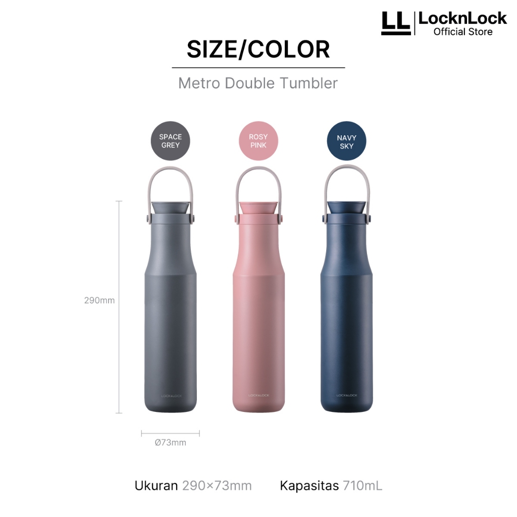 Jual LocknLock Metro Double Tumbler 710ml - LHC4203 | Shopee Indonesia