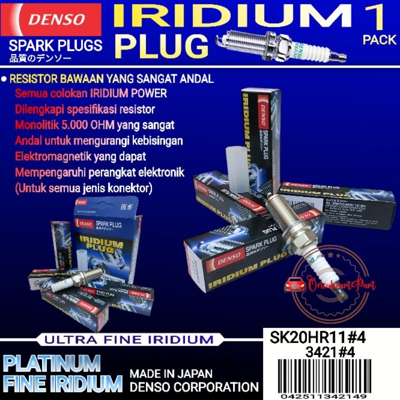 Jual BUSI SPARK PLUG DENSO IRIDIUM SK20HR11 RAV4 ACA26/NOAH VOXY AZR60 ...