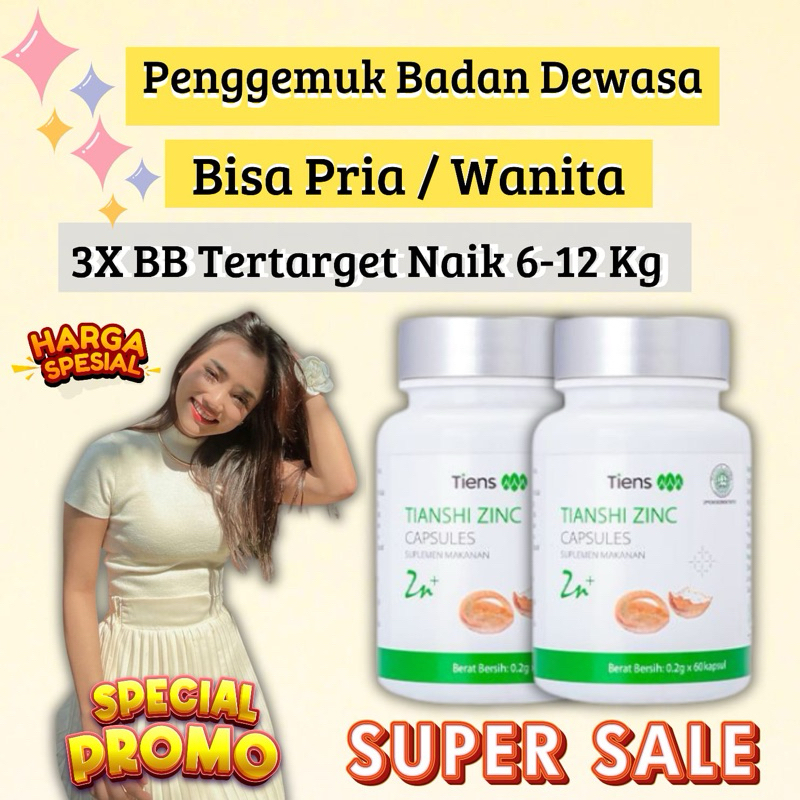 Jual [ PROMO ] Penambah Berat Badan Zinc Capsul Tiens Naik BB 6-12 Kg ...